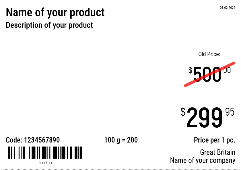 Price tag templates