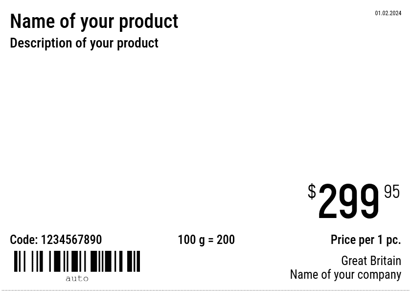 Price tag templates