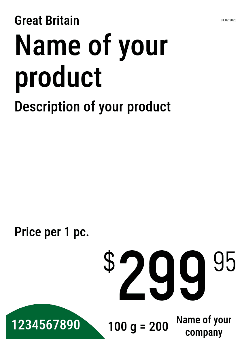 Price tag templates